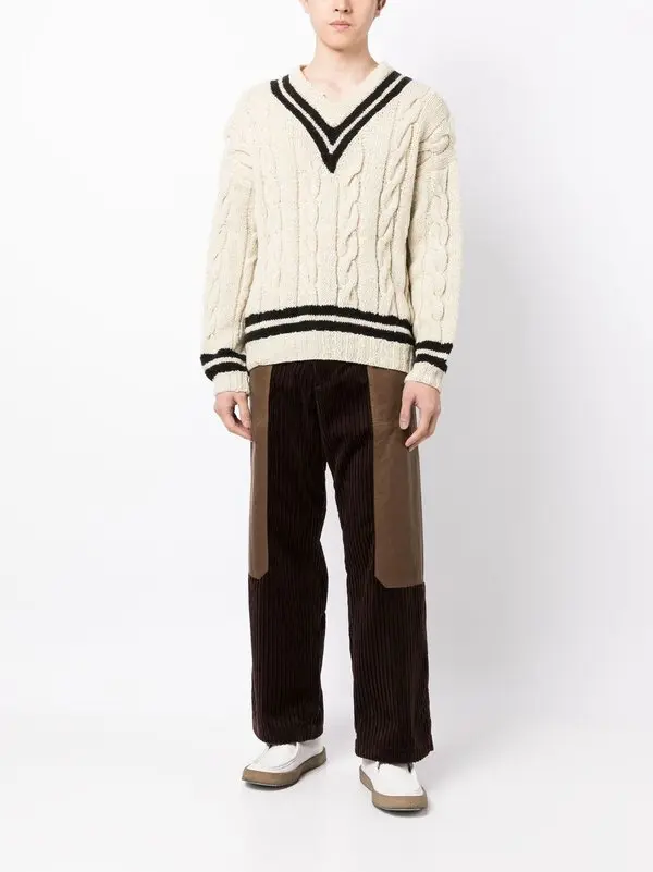 Visvim Cable-knit V-neck Jumper