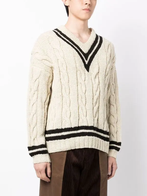 Visvim Cable-knit V-neck Jumper
