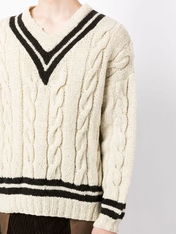 Visvim Cable-knit V-neck Jumper