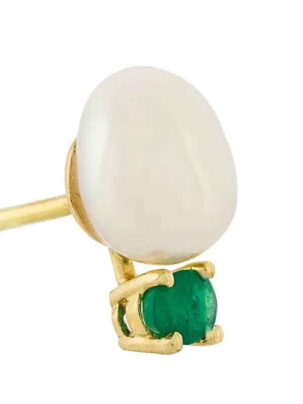 WOUTERS & HENDRIX Pearl And Emerald Stud Earrings