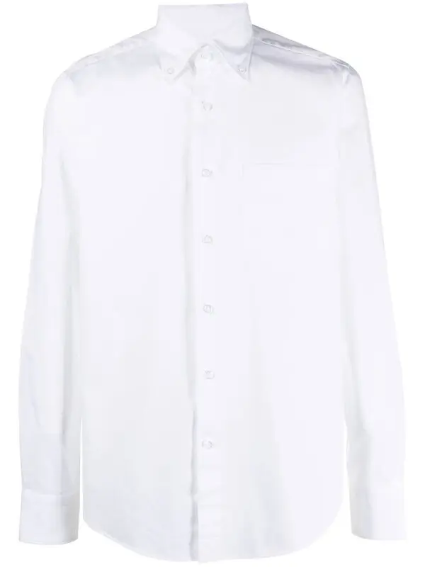 ORIAN Long Sleeve Cotton Shirt - White
