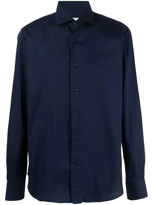 ORIAN Long-sleeve Button-up Shirt - Blue