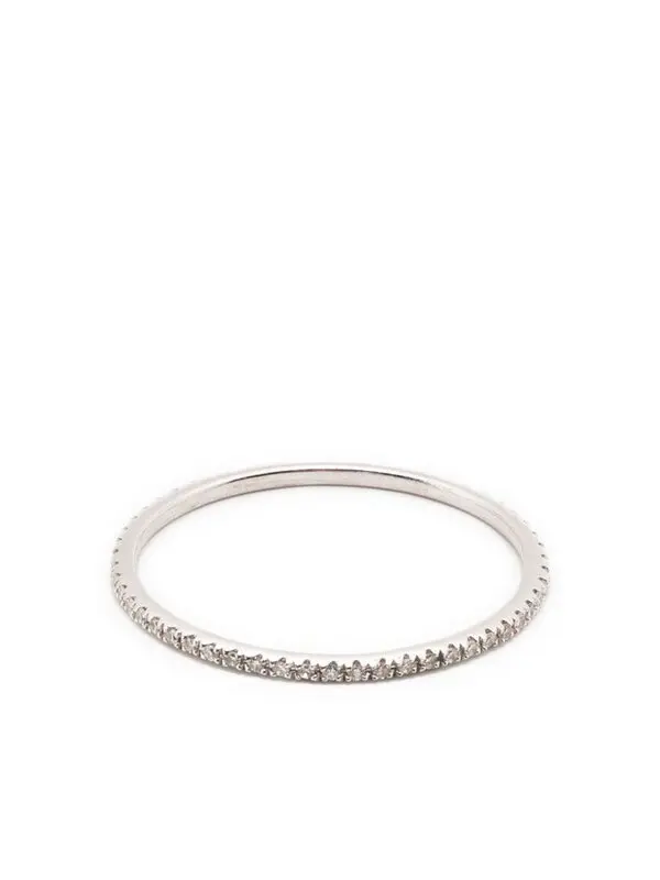 Ef Collection 14kt White Gold Diamond Eternity Ring - Silver