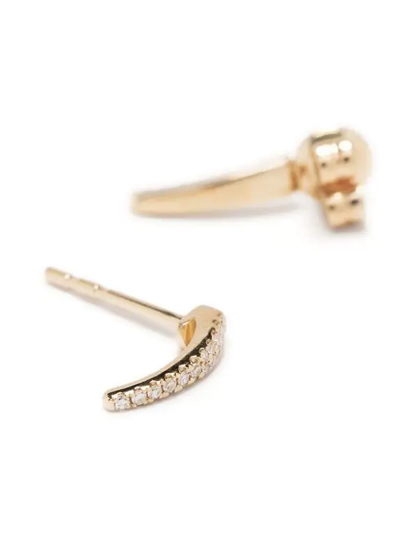 Ef Collection 14kt Yellow Mini Hook Diamond Earrings