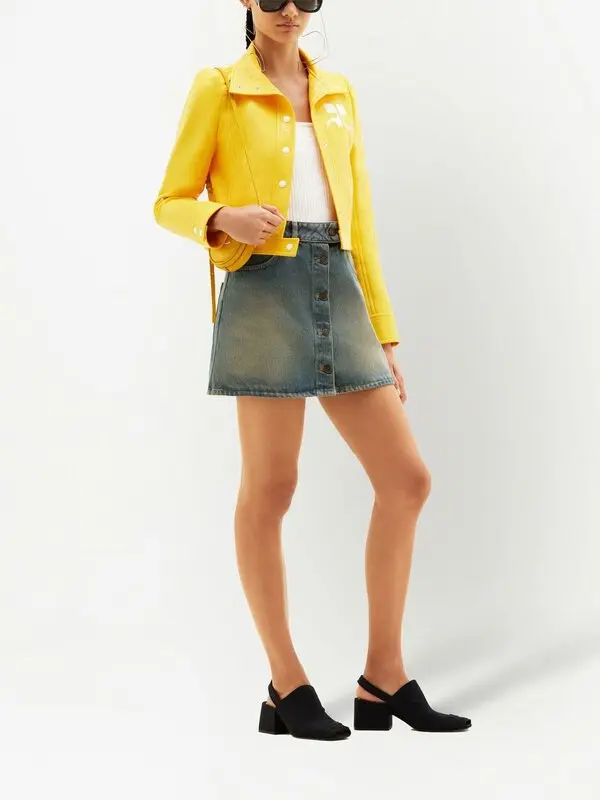 COURREGES Zip-up Vinyl Jacket - Yellow