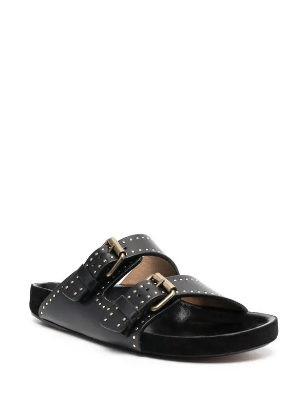 Isabel Marant Étoile Lennyo Studded Leather Sandals - Black
