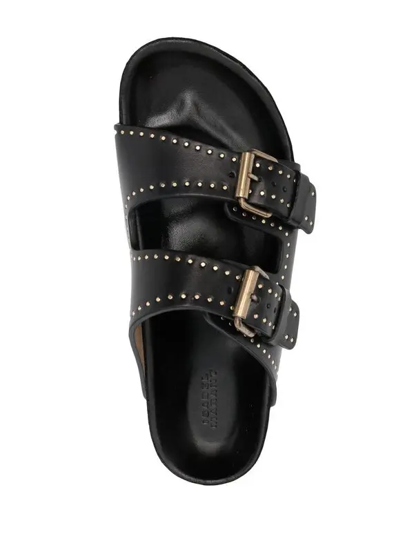 Isabel Marant Étoile Lennyo Studded Leather Sandals - Black