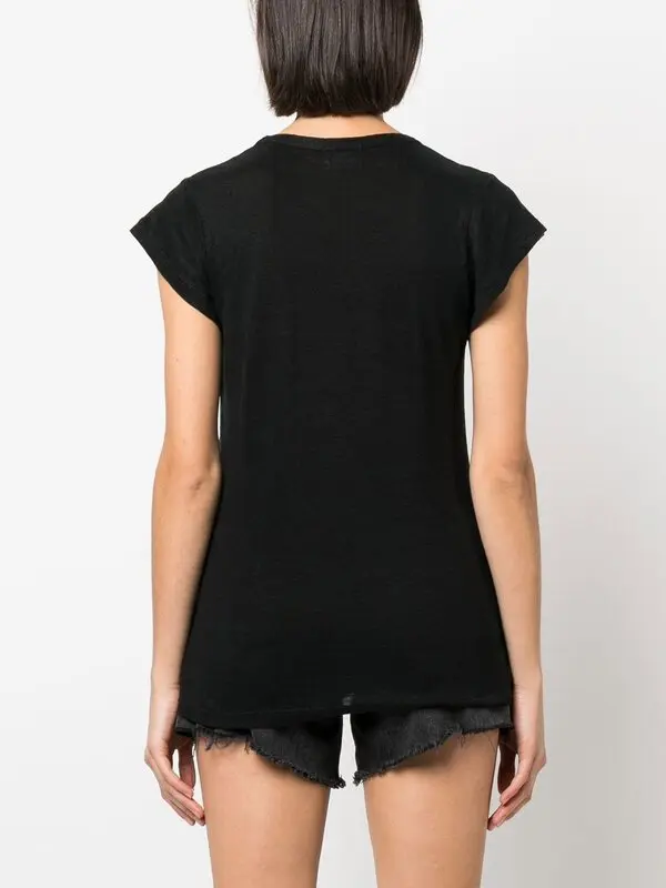 MARANT ETOILE Zankou Linen Top - Black