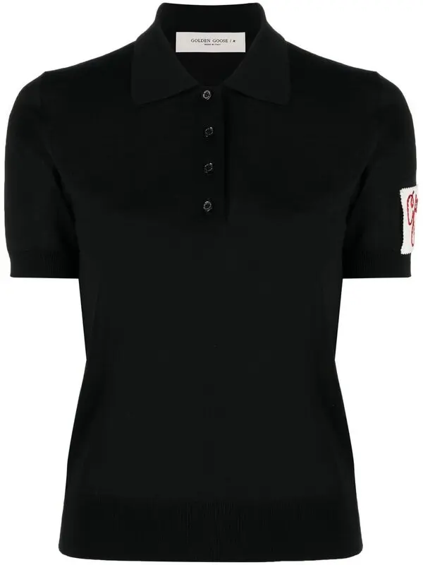 GOLDEN GOOSE Short-sleeve Polo Shirt - Black