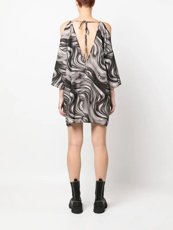 Karl Lagerfeld Swirl-print Mini Kaftan Dress