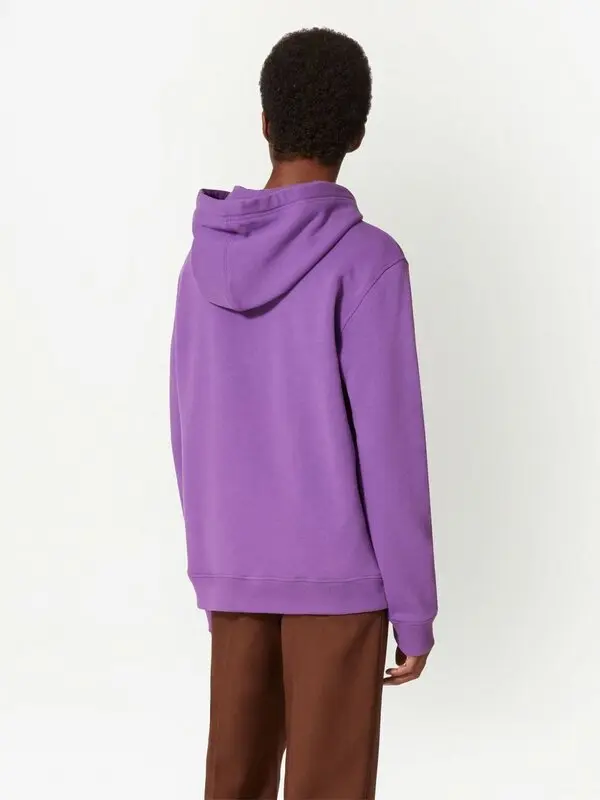 Valentino Garavani Logo-print Cotton Hoodie - Purple