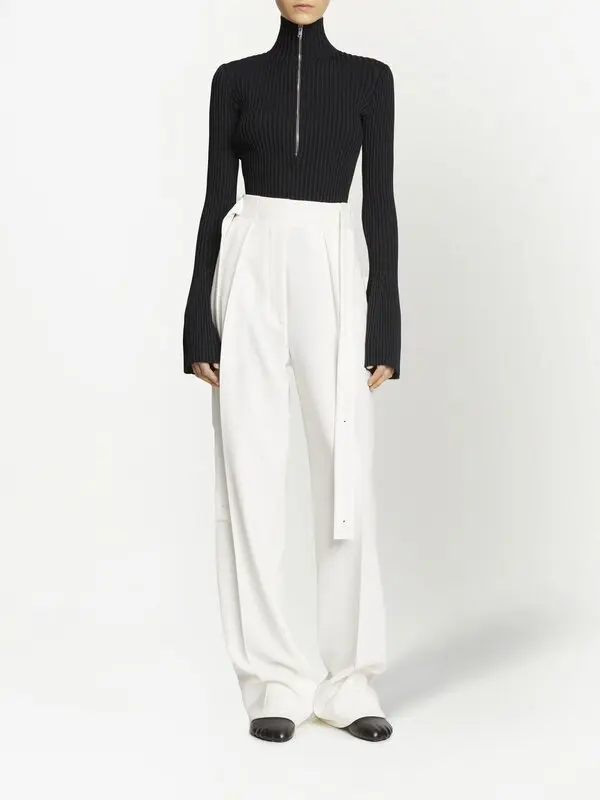 Proenza Schouler Half-zip Rib Knit Top