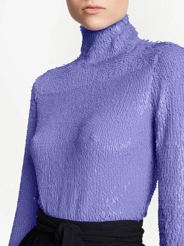 Proenza Schouler High-neck Sequined Top