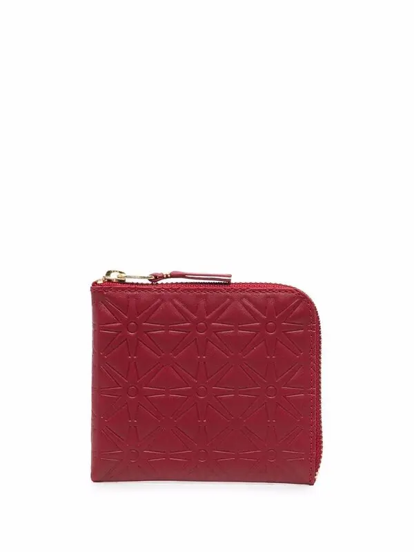 Comme Des Garçons Embossed Zipped Wallet - Red