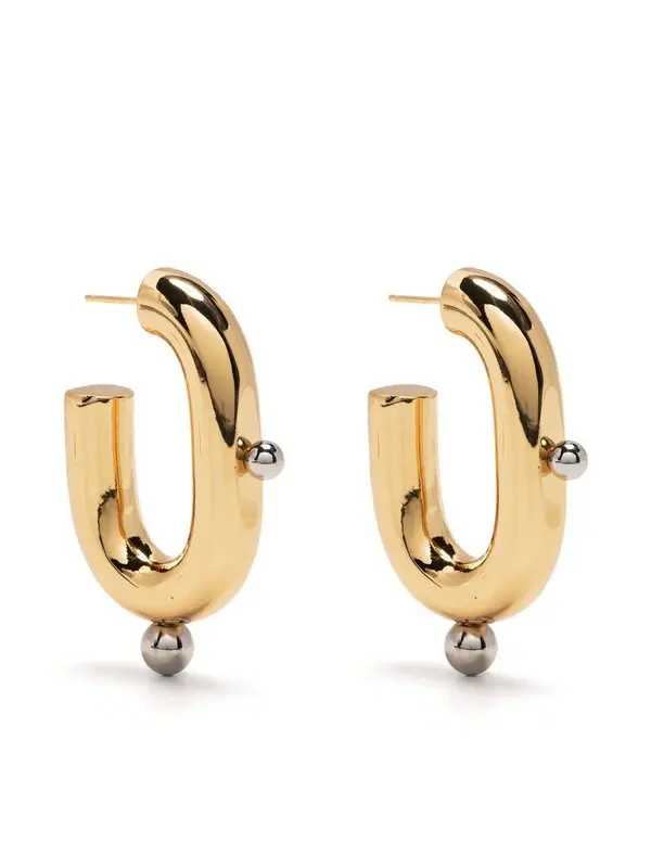 Rabanne Xl Link Hoop Earrings - Gold