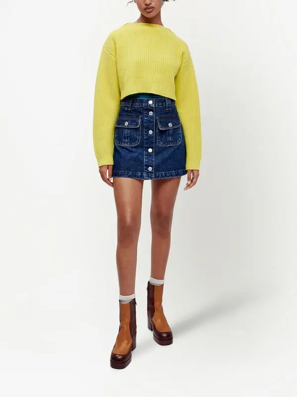 RE/DONE Rib-knit Cropped Wool Jumper