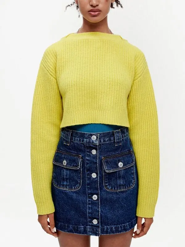 RE/DONE Rib-knit Cropped Wool Jumper