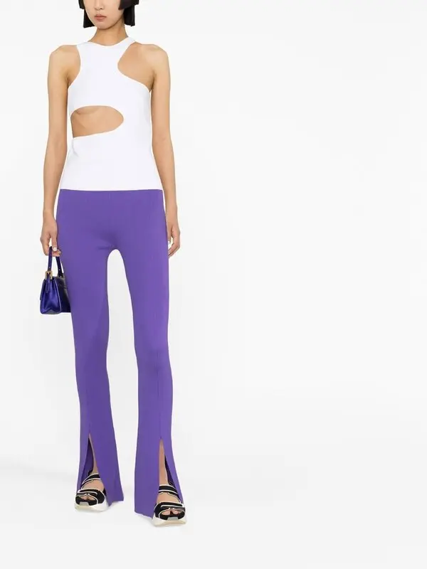 Remain Birger Christensen Front Slit Knit Trousers - Purple