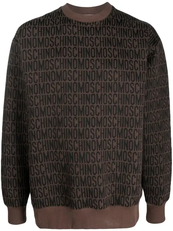 Moschino Logo-print Sweater - Brown