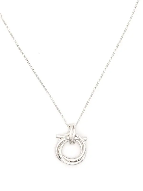 FERRAGAMO Gancini Pendant Necklace - Silver
