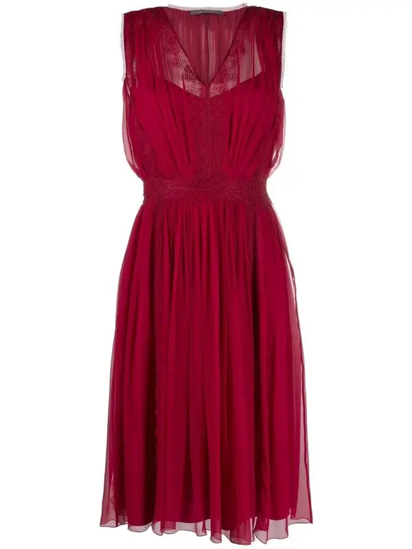 Alberta Ferretti Sleeveless Silk Midi Dress