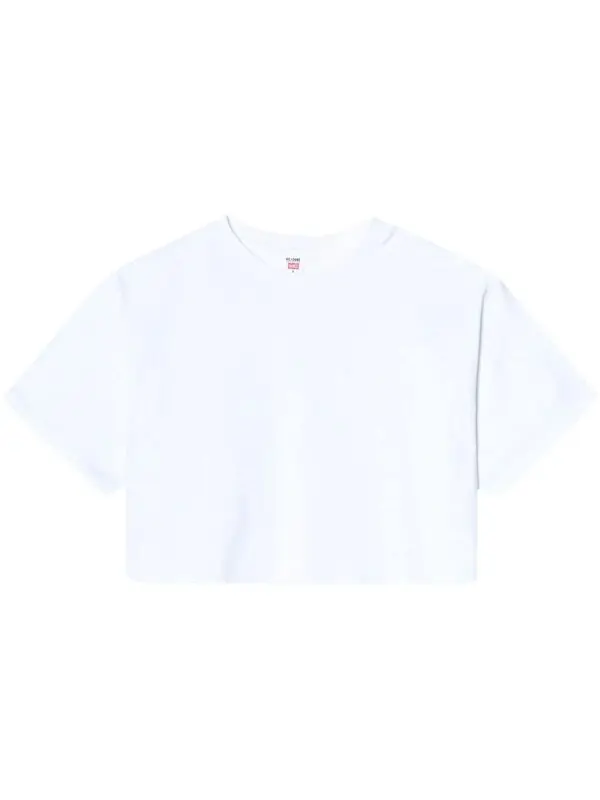 RE/DONE Cropped Short-sleeved T-shirt - White