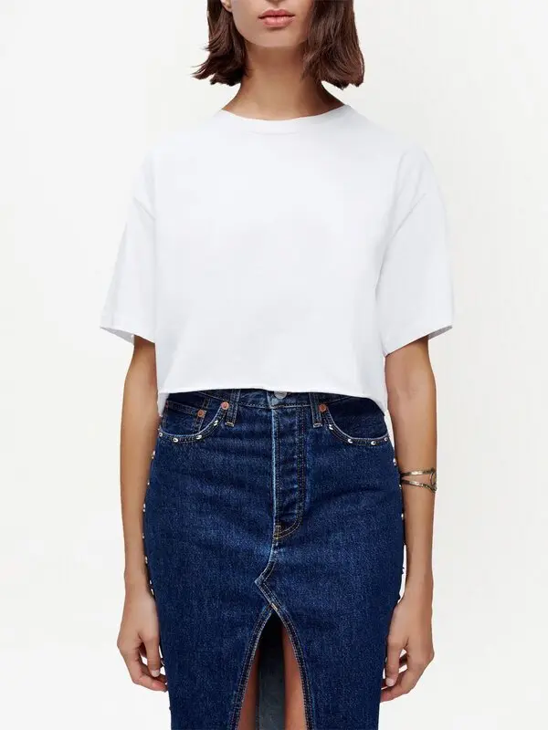 RE/DONE Cropped Short-sleeved T-shirt