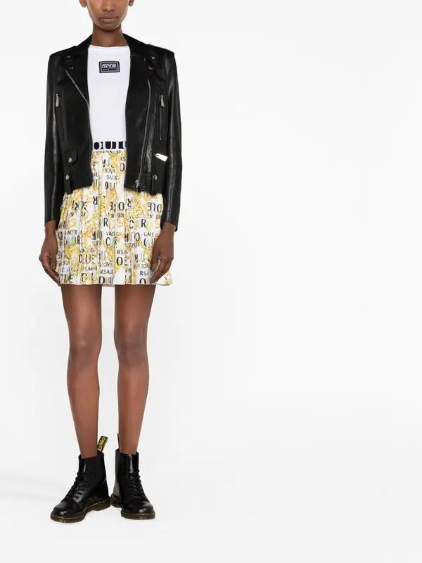 Versace Baroque-print Pleated Mini Skirt