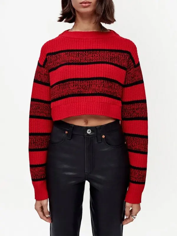 RE/DONE Cropped Stripe-pattern Jumper