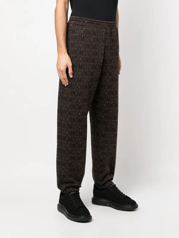 Moschino All-over Embroidered Logo Track Pants