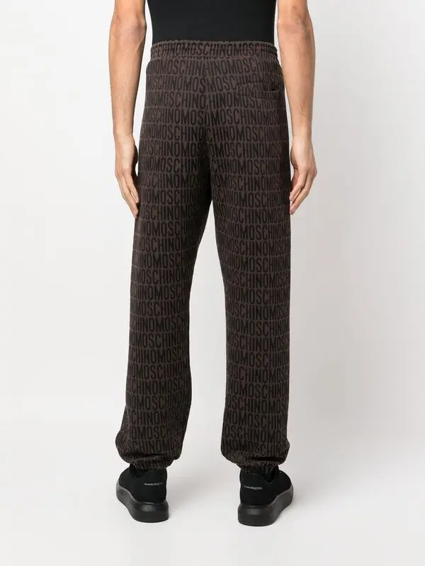 Moschino All-over Embroidered Logo Track Pants