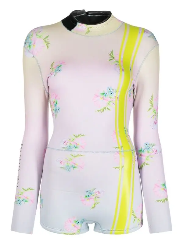 Cynthia Rowley Striped Floral-print Swimsuit