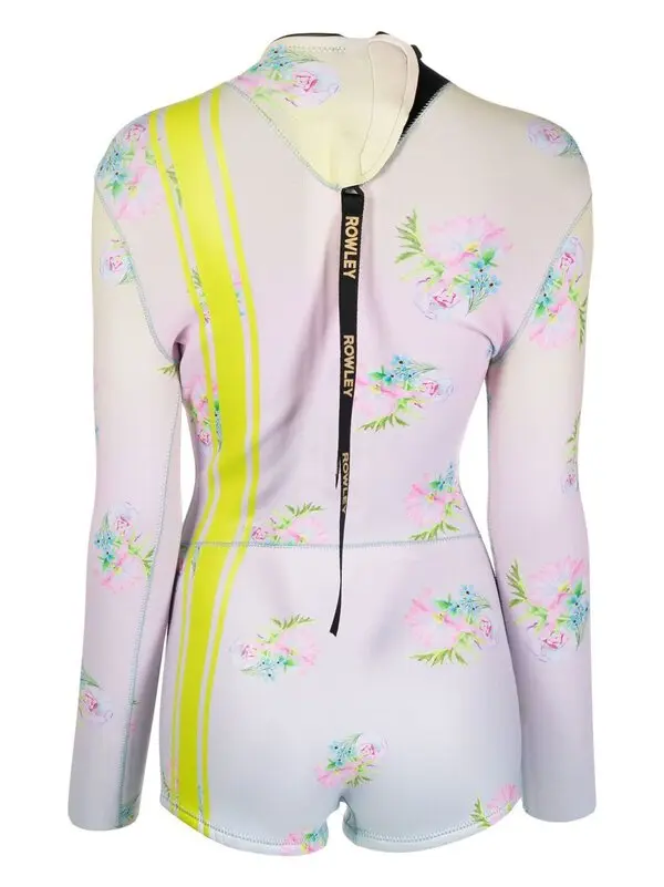 Cynthia Rowley Striped Floral-print Swimsuit