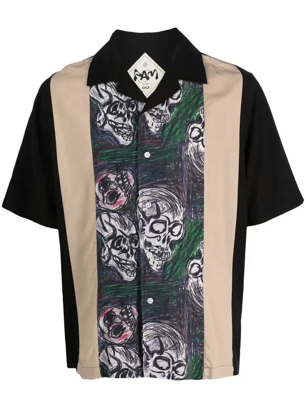 PERKS AND MINI Skull-print Bowling Shirt