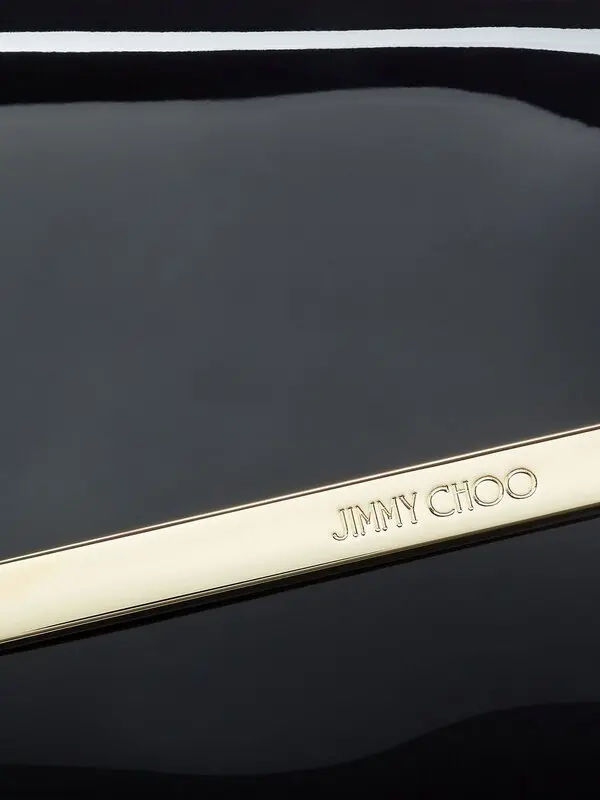 JIMMY CHOO Emmie Patent Leather Clutch - Black