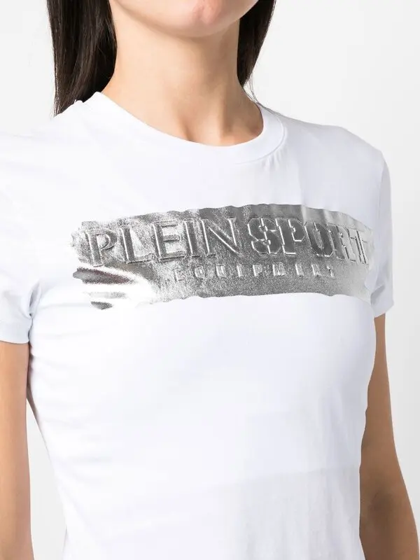 PLEIN SPORT Metallic Logo T-shirt - White