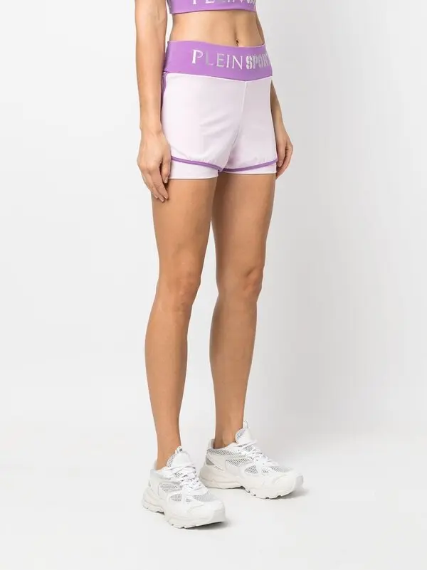 PLEIN SPORT Logo-waistband Jogging Shorts - Purple