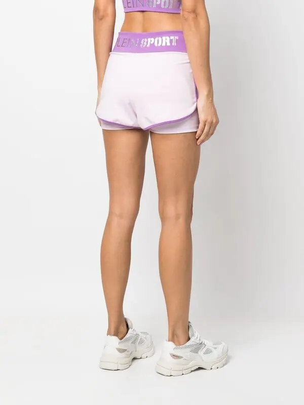 PLEIN SPORT Logo-waistband Jogging Shorts - Purple