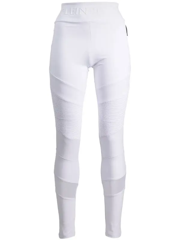 PLEIN SPORT Logo-waistband Leggings - White