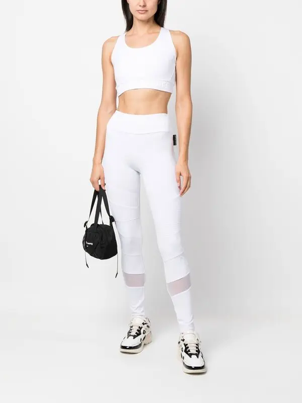 PLEIN SPORT Logo-waistband Leggings - White