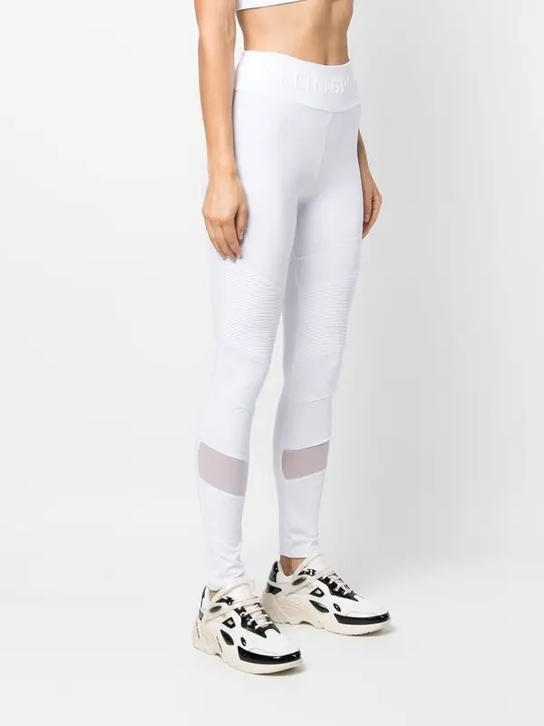 PLEIN SPORT Logo-waistband Leggings - White