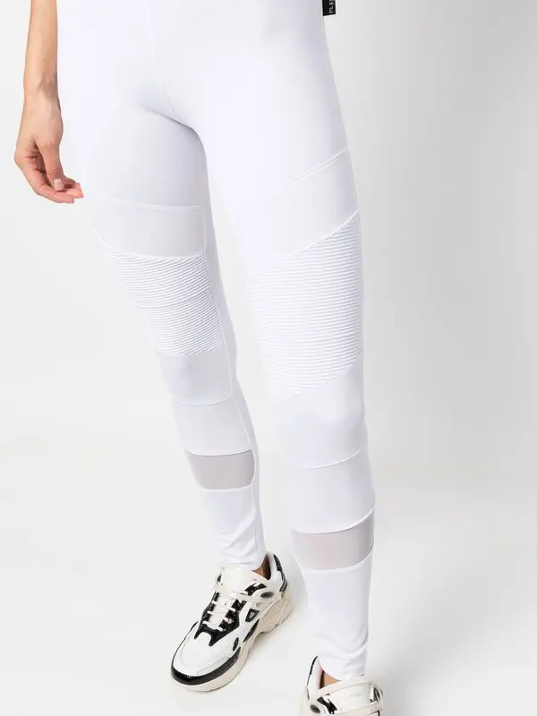 PLEIN SPORT Logo-waistband Leggings - White