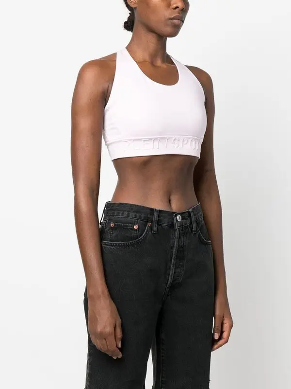 PLEIN SPORT Crossover-strap Sports Bra - Purple