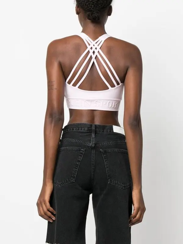 PLEIN SPORT Crossover-strap Sports Bra - Purple
