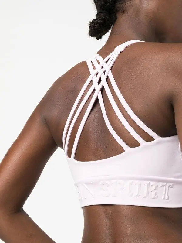 PLEIN SPORT Crossover-strap Sports Bra - Purple