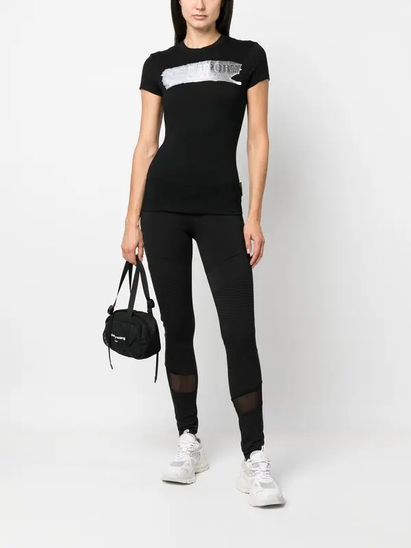 PLEIN SPORT Metallic Logo T-shirt - Black