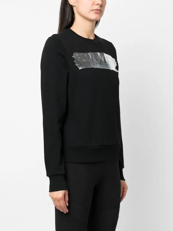 PLEIN SPORT Metallic-logo Cotton Sweatshirt - Black