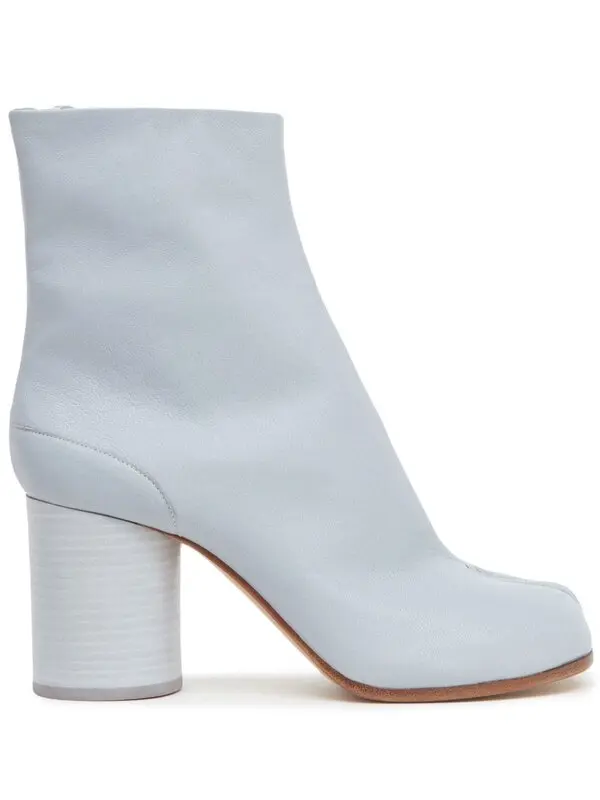MAISON MARGIELA Tabi 80mm Leather Ankle Boots - Blue