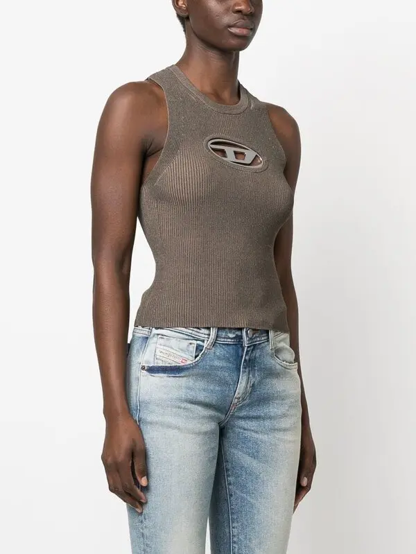Diesel® M-Onerva Logo-Plaque Tank Top - Brown | Editorialist