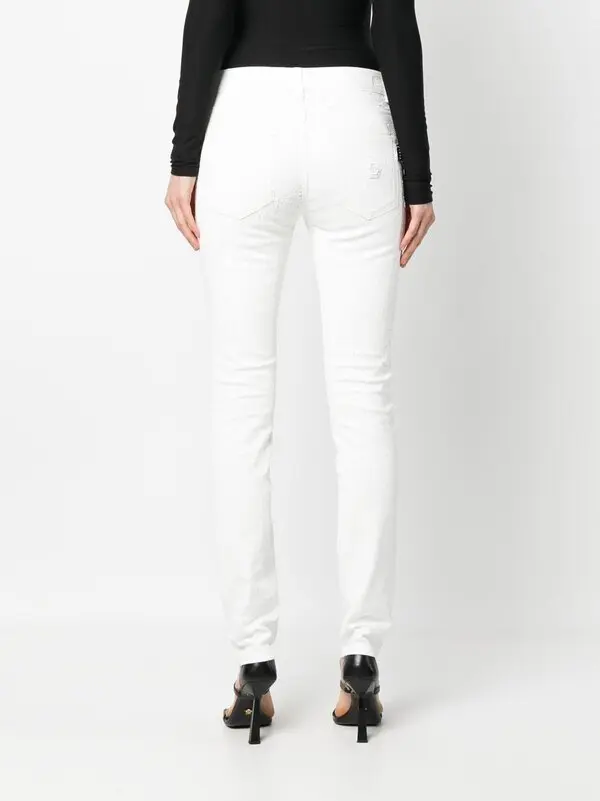 Philipp Plein Crackle-textured Leggings